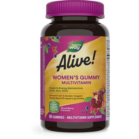 Natures Way Alive Womens Gummy Multivitamin Mixed Berry Flavored
