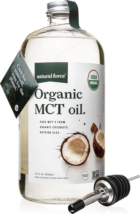Natural Force 유기농 Mct 오일 U2013 순수 유리병 100 냉간 압착 버 티몬