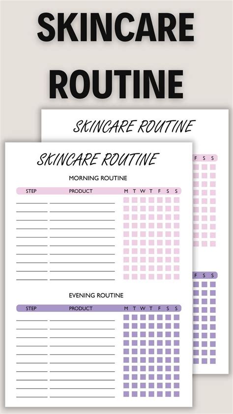 Skincare Routine Trackerbeauty Plannerself Care Checklist Printable