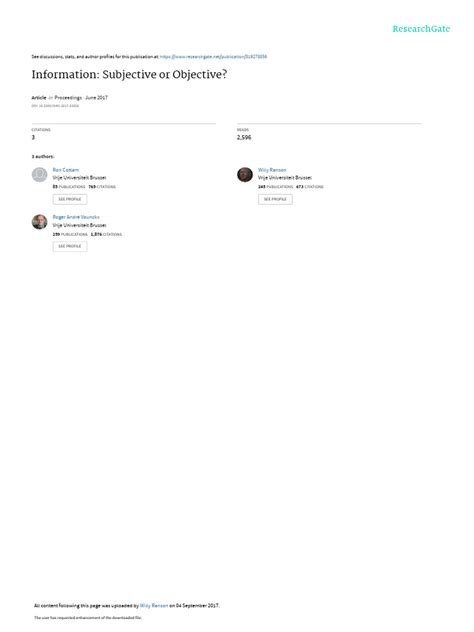 Information Subjective Or Objective Pdf Hierarchy Electron