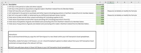 Vat 9 Boxes Sample Template Download Template File For Mtd Vat Layout