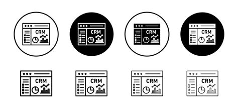 Crm Icon Logo Sign Set Outline Royalty Free Vector Image