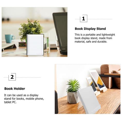 Badu Bg 2бр Поставка за книги Настолен държач за книги Прозрачен акрилен рафт за книги