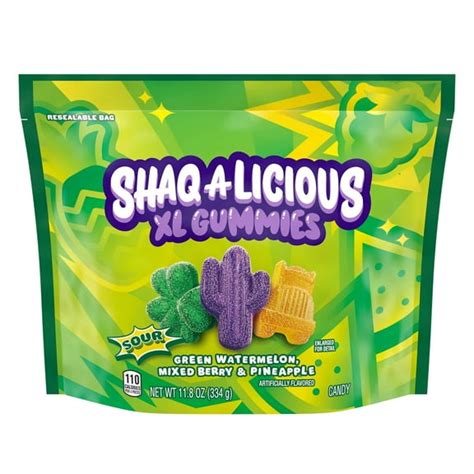 Shaq Shaq A Licious Xl Gummies Chewy Candy With Peach Orange Berry