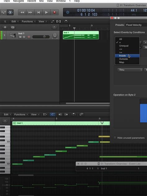 Logic Pro X Tutorial Know How MIDI Transform Window