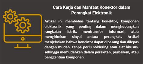 Cara Kerja Dan Manfaat Konektor Dalam Perangkat Elektronik