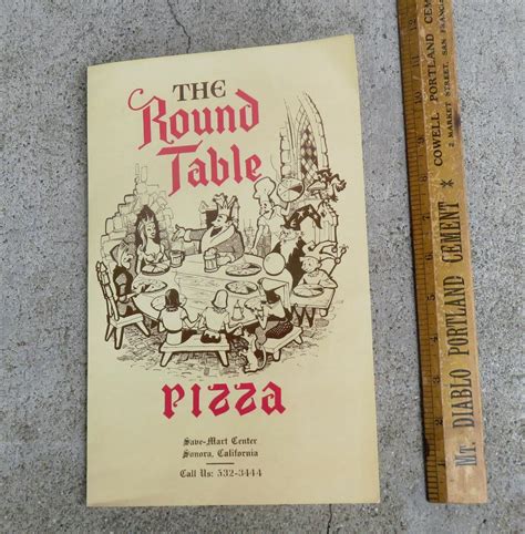 Original C 1960s The Round Table Pizza Menu From Sonora California