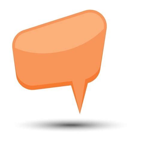 Orange Cartoon Comic Balloon Speech Bubble Without Phrases And With Shadow Vector Illustration