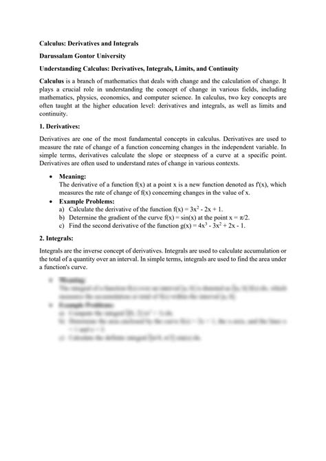 solution understanding calculus derivatives integrals limits and