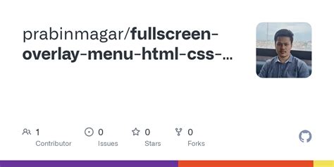 Github Prabinmagarfullscreen Overlay Menu Html Css Js