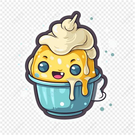 컵에 달콤한 모양의 귀여운 귀여운 만화 아이스크림 벡터반죽상표 Png 일러스트 무료 다운로드 Lovepik