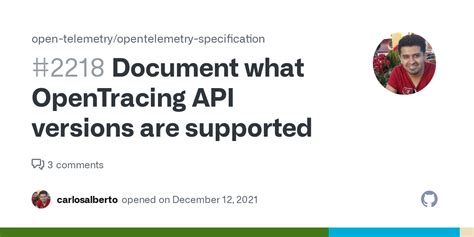 Document What OpenTracing API Versions Are Supported Issue 2218