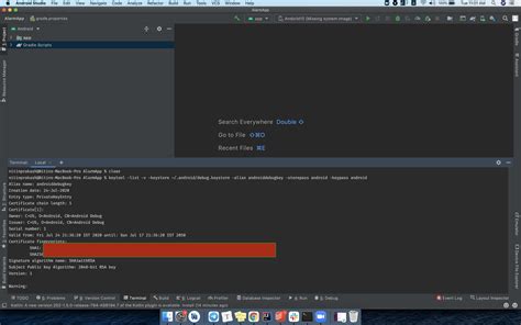 Java How To Find The Debug Sha 1 Key Stack Overflow