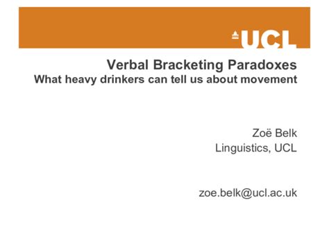 Pdf Verbal Bracketing Paradoxes What Heavy Drinkers Can Tell Us