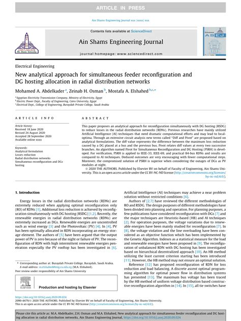 pdf new analytical approach for simultaneous feeder reconfiguration and dg hosting allocation
