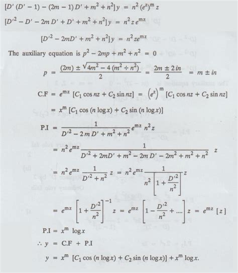 A Problems Based On Cauchy Euler Solved Example Problems Ordinary