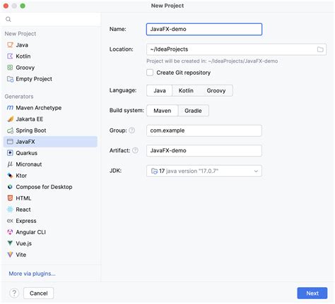 Create A New Javafx Project Intellij Idea Documentation