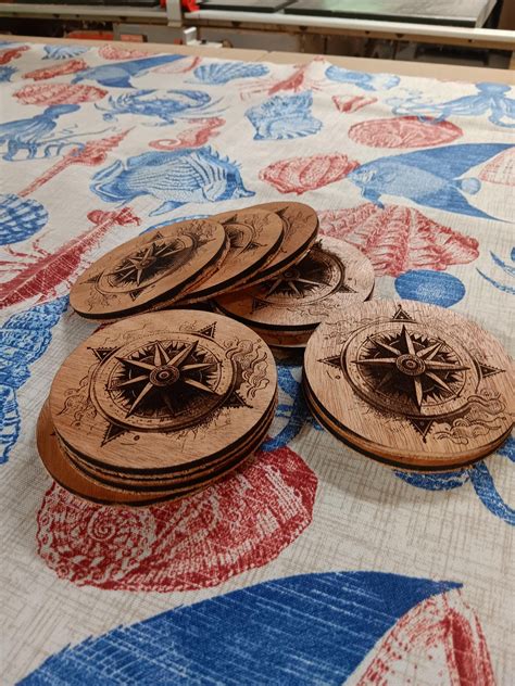 Compass Rose Coasters Etsy