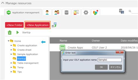 Create Application And Sheet — Celf Help 32 04