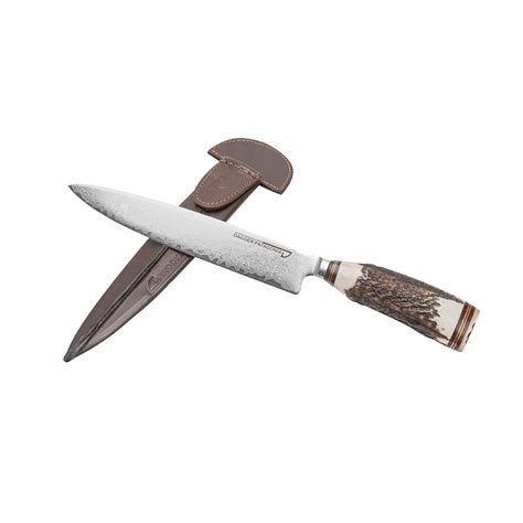 Damascus Knife Handle Of Deer Antlers Pampas Way