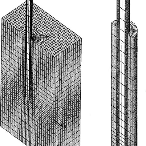 Three Dimensional Finite Element Idealization Of A The Half Block