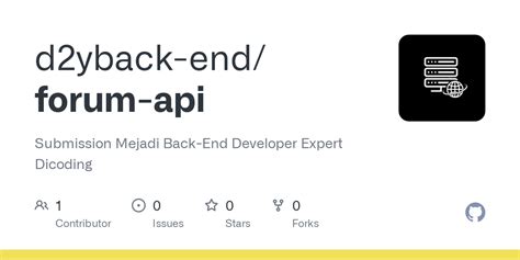 github d2yback end forum api submission mejadi back end developer