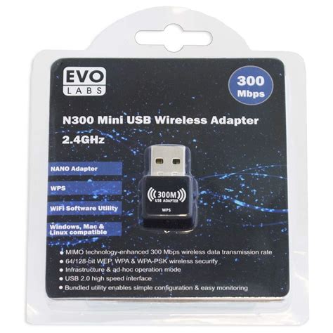 Evo Labs N300 Wireless N Mini Usb Wi Fi Network Adapter Laptops Direct