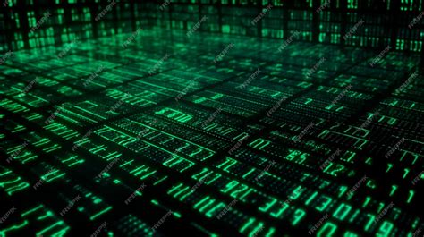 premium photo data from a digital stream or binary code on a matrix background with vector