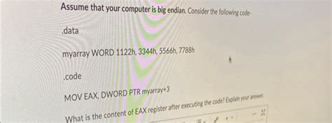 solved assume that your computer is big endian consider the