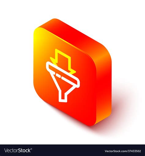 Isometric Line Sales Funnel With Arrows Royalty Free Vector