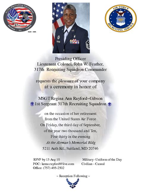 Air Force Retirement Ceremony Program Template