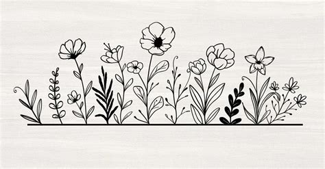 Pin By Lisa M Degrave On In Due Time Flower Line Drawings