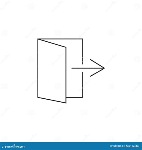 Exit Line Icon Sign Out Outline Vector Sign Stock Vector