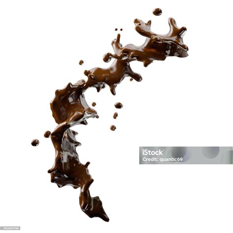 고립 된 작은 물방울으로 스 하 플 초콜릿 래 3 차원 일러스트 레이 션 3차원 형태에 대한 스톡 사진 및 기타 이미지 3차원 형태 녹기 디저트 토핑 Istock