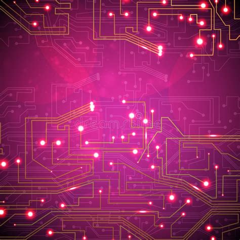 Abstract Colorful Circuit Board Background Circuit Lined Pattern Illustration Stock
