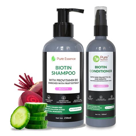 Combo Of Biotin Shampoo And Conditioner Supports Healthy Hair Growth Pure Nutrition
