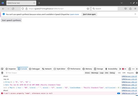Ssmlparser No Voices Loaded For Speechsynthesis On Firefox Nightly 116