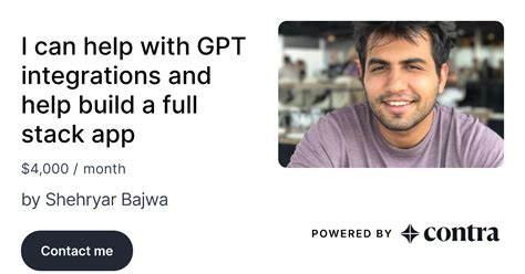 I Can Help With Gpt Integrations And Help Build A Full Stack App By