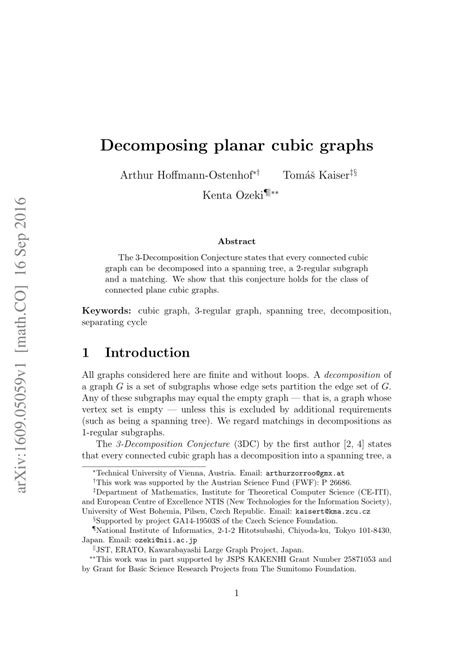 Pdf Decomposing Planar Cubic Graphs