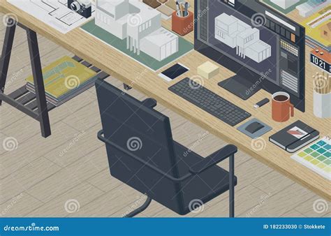 Architect Isometric Infographic Flowchart Vector Illustration
