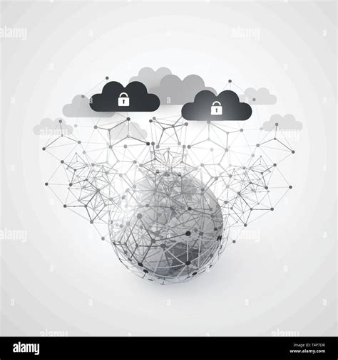 Cloud Computing And Global Networking Design Concept With Earth Globe