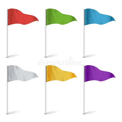 Map Pointer Flags Vector Flag Collection Concept Of Route Landmark Adventure Illustration