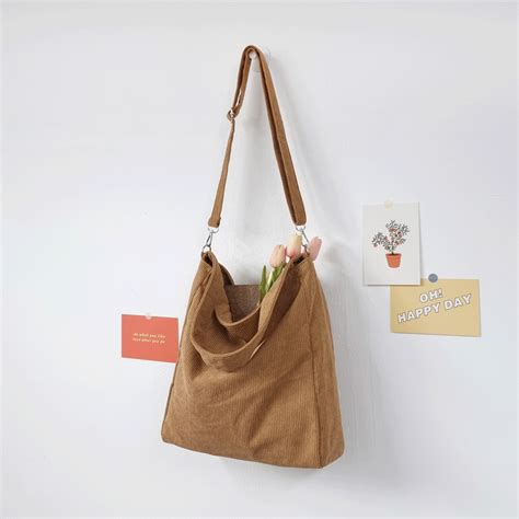 빠른출발 린스터 골덴 코듀로이 숄더 크로스 지퍼 에코백 가을 겨울 가방 에이블리