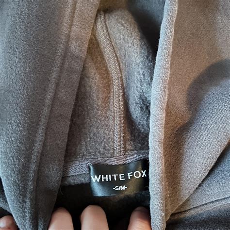 Charcoal White Fox Hoodie Stains Shown On Front 🩶 Depop