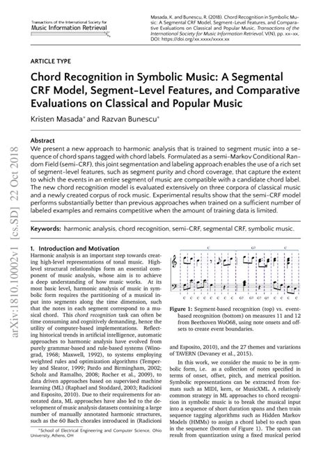 Chord Recognition In Symbolic Music A Segmental Crf Model Segment Level Features And