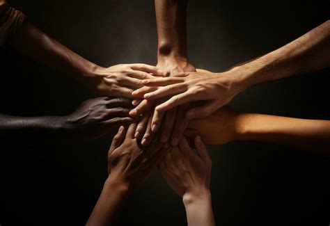 Solidarity Unite People Hands Together Community Teamwork Realistic