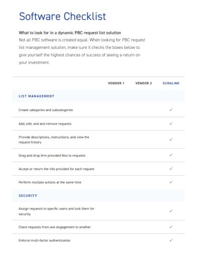 FREE 33 Software Checklist Samples In MS Word Google Docs Apple Pages PDF