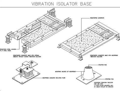 The Vibration Isolator Base Section Details Are Given In This 2d