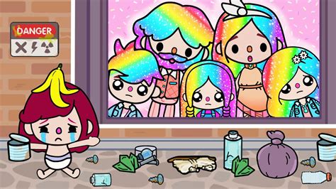 Меня Удочерила Семья с Радужными Волосами 🌈 Бедных Радужных Детей Удочерил Миллионер Youtube