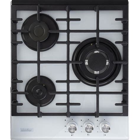Газовая варочная панель Simfer H45L35W516 45 см 3 конфорки цвет белый ️ ...
